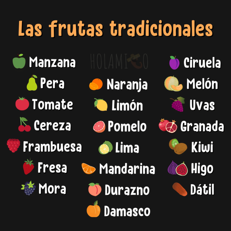 Quels sont les noms des fruits en espagnol